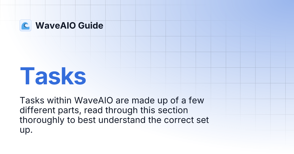 Tasks | WaveAIO Guide